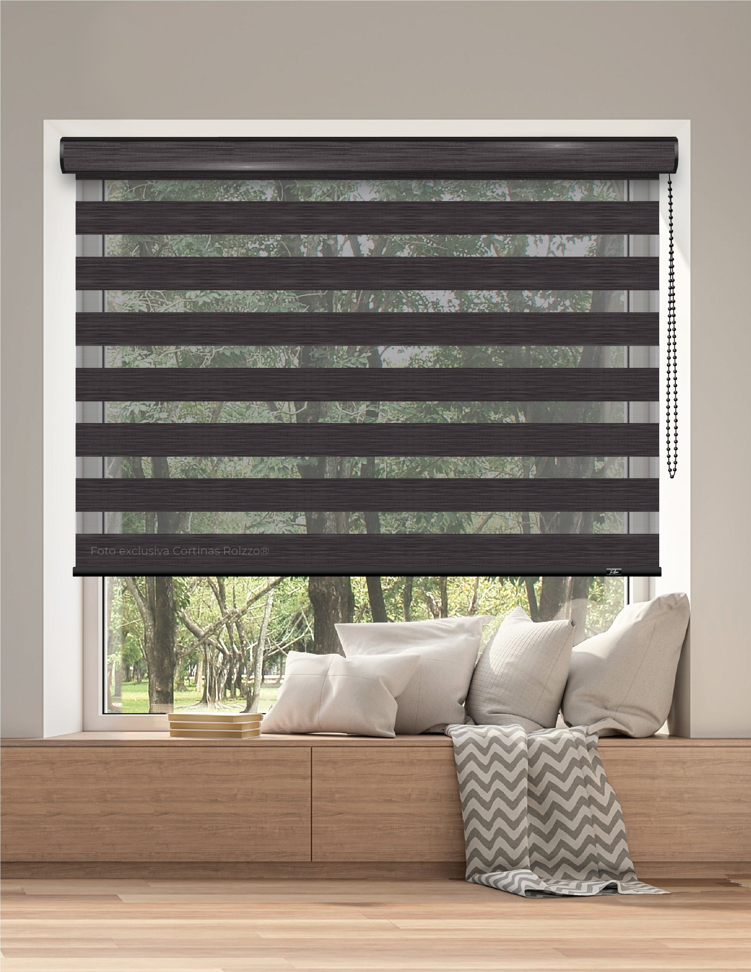 CORTINA ROLLER DÚO BLACKOUT DU 29 - LUXOR GRIS OSCURO – Cortinas Rolzzo
